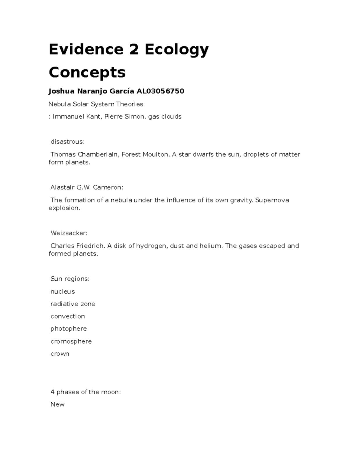 Evidence 2 Ecology 1 - Evidence 2 Ecology Concepts Joshua Naranjo ...