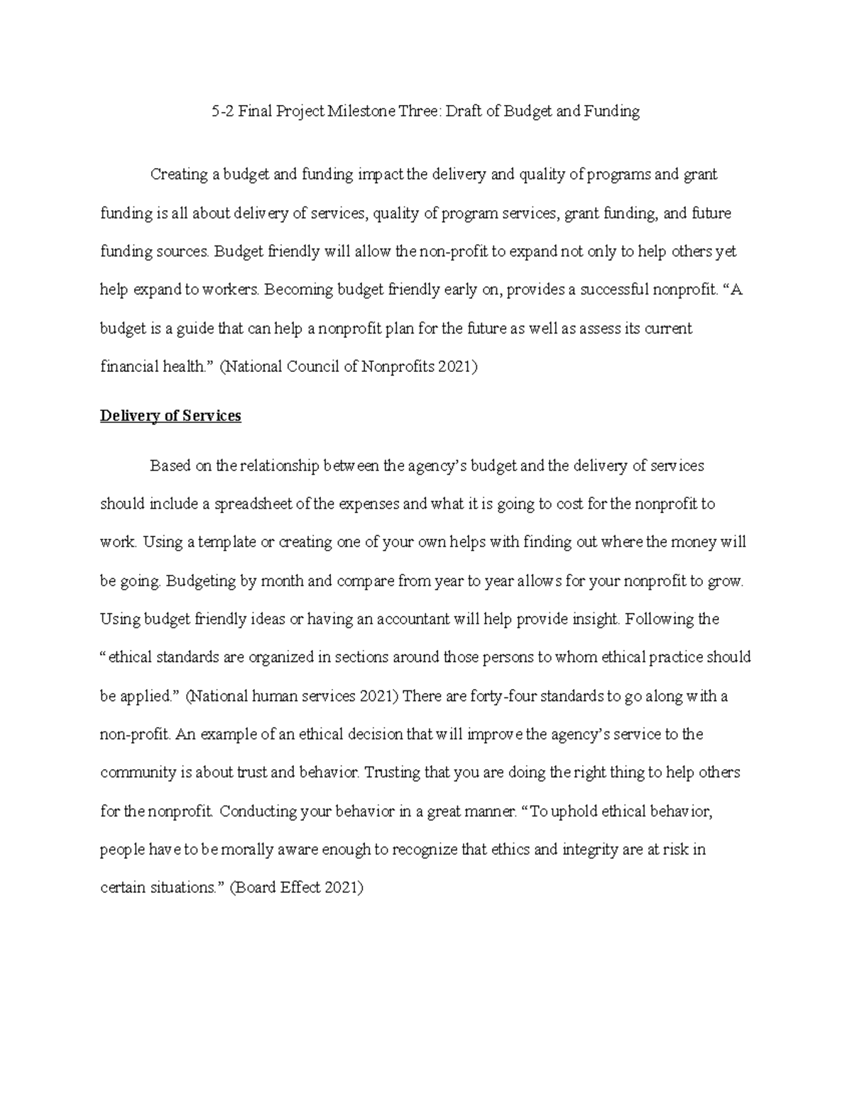 5-2 Final Project Milestone Three Draft of Budget and Funding - Final ...