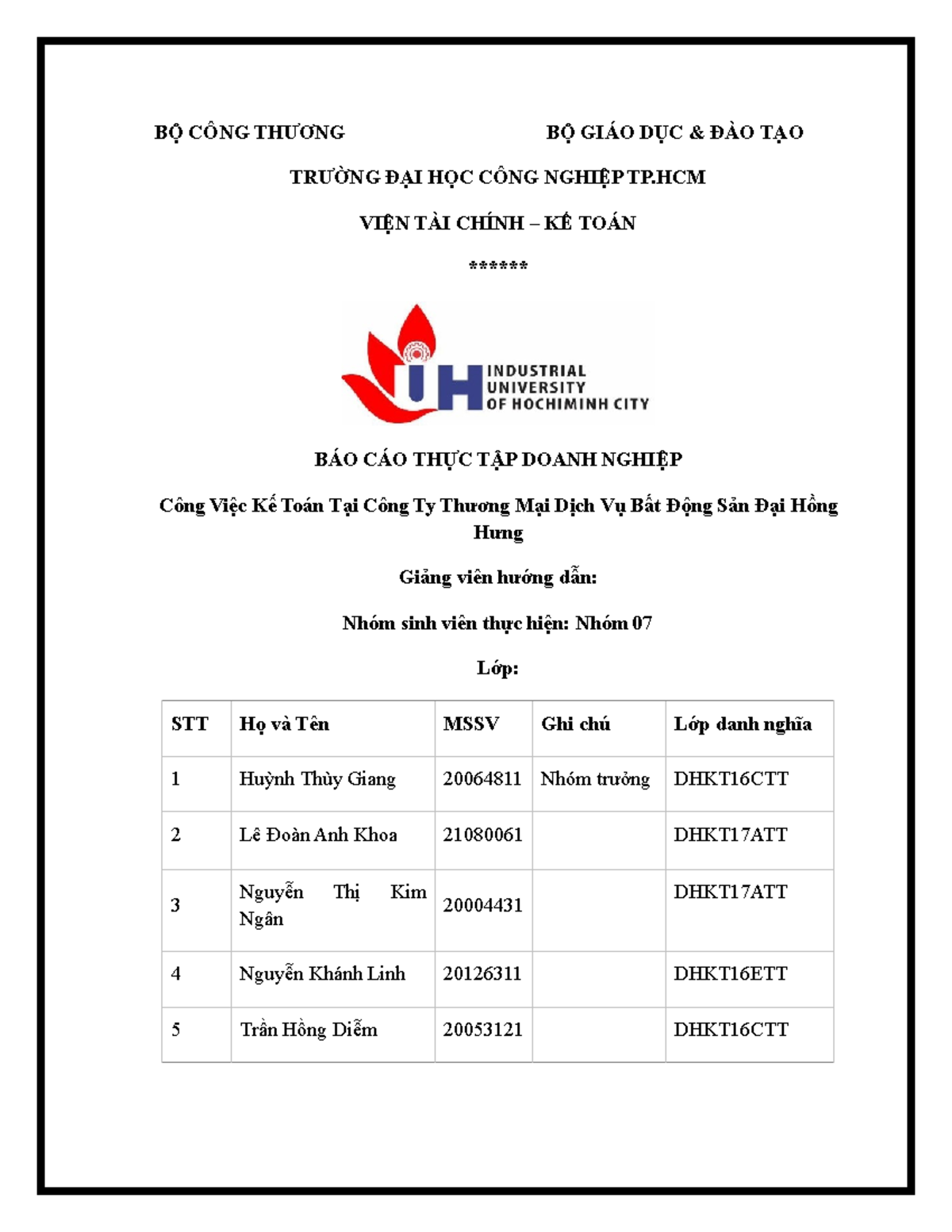 Sửa lại phụ lục - fhggh - BỘ CÔNG THƯƠNG BỘ GIÁO DỤC & ĐÀO TẠO TRƯỜNG ...