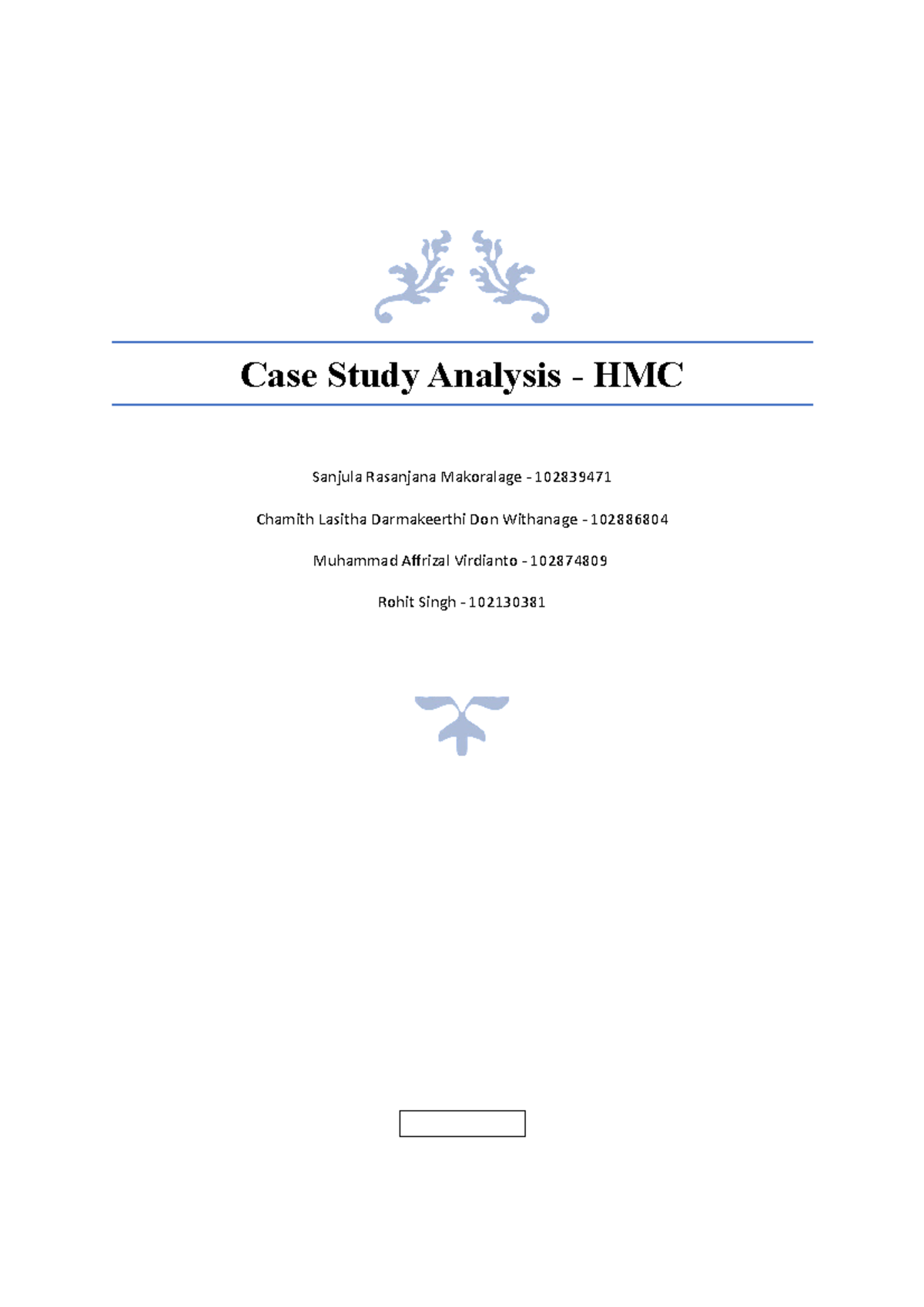Case Study HMC Group 7 - Case Study Analysis - HMC Executive - Studocu