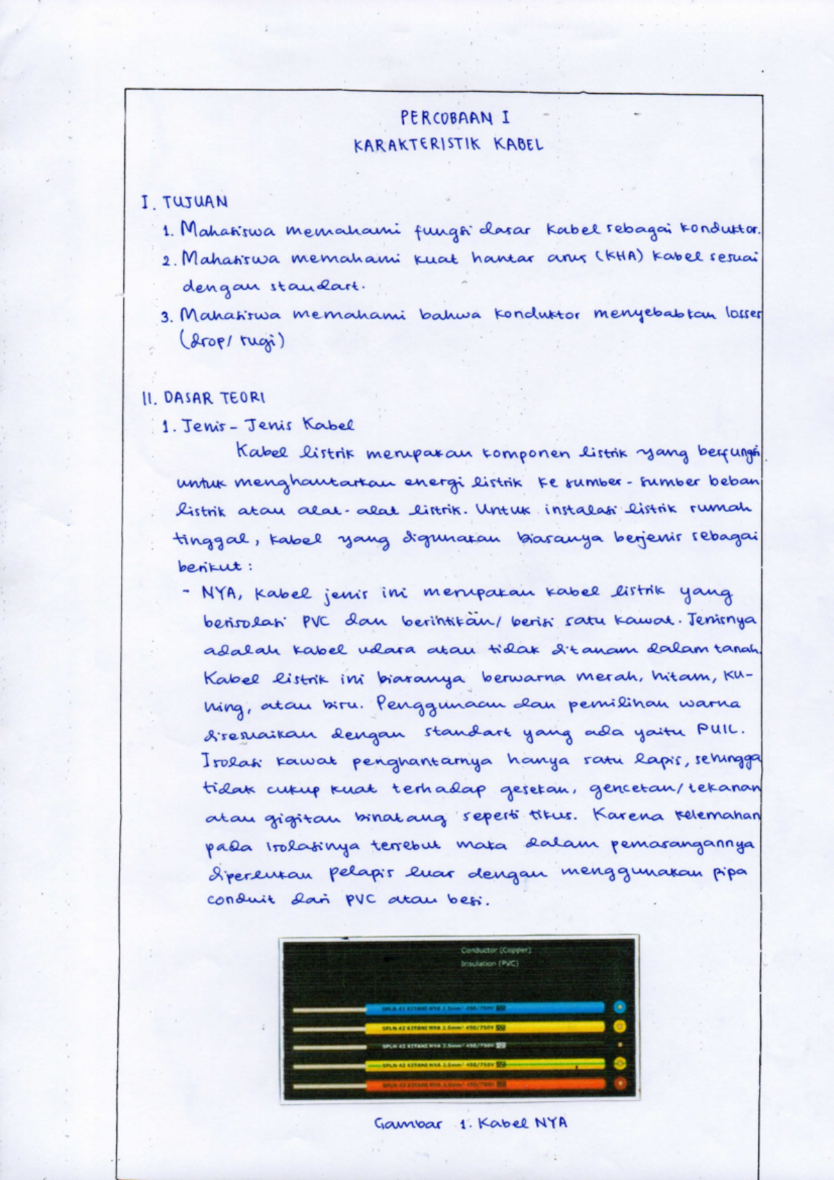 Laporan Karakteristik Kabel - Pengukuran Besaran Listrik - Studocu