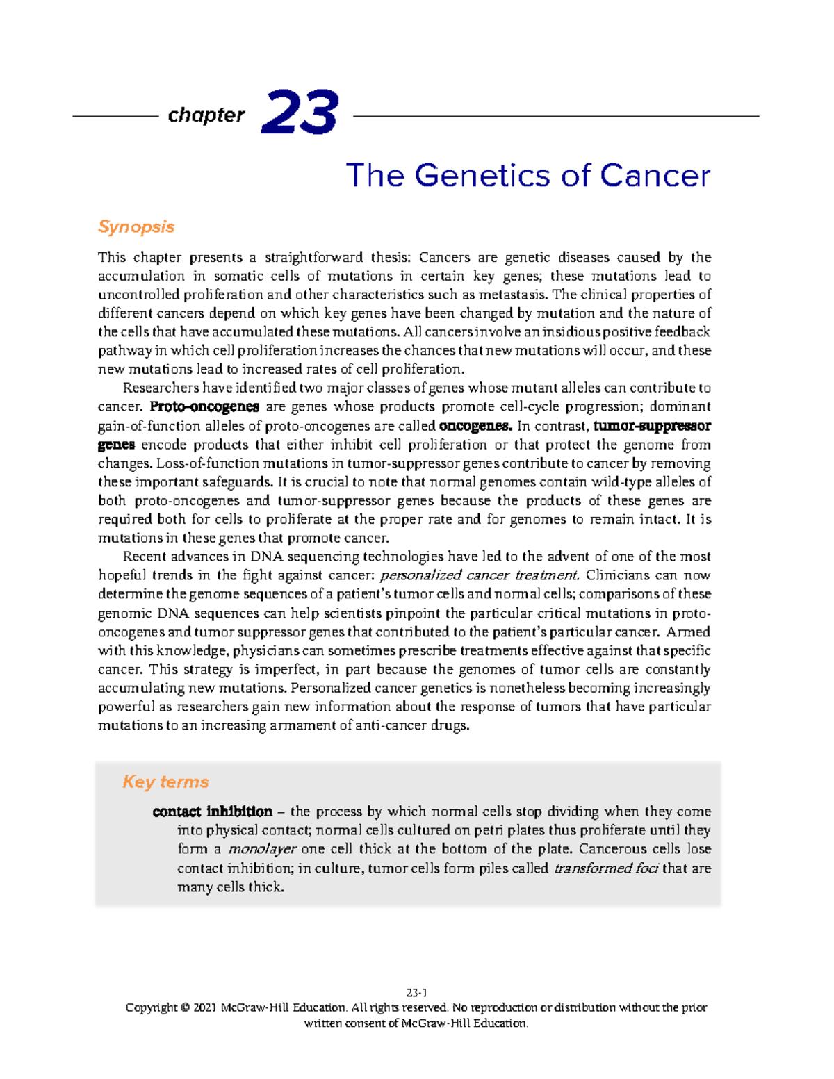 Chapter 23 study guide - 23- Copyright © 2021 McGraw-Hill Education ...