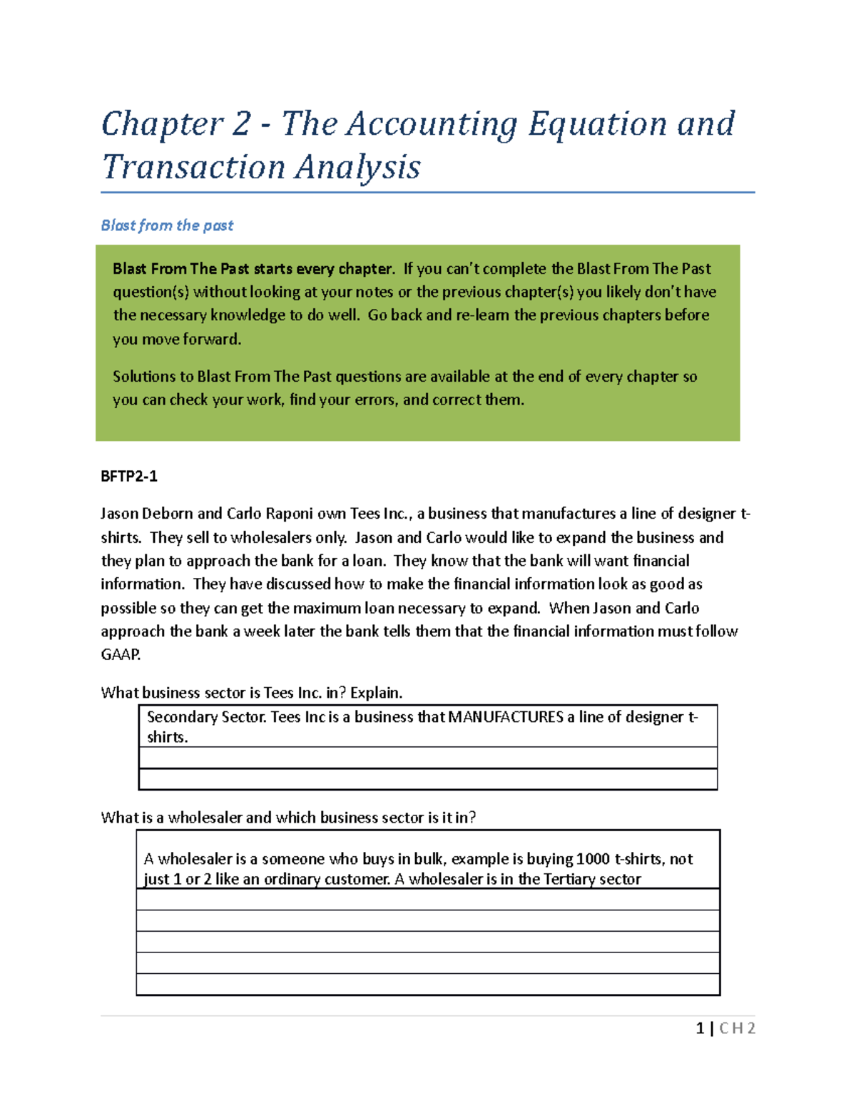 Chapter 2 - The Accounting Equation and Transaction Analysis - Student ...