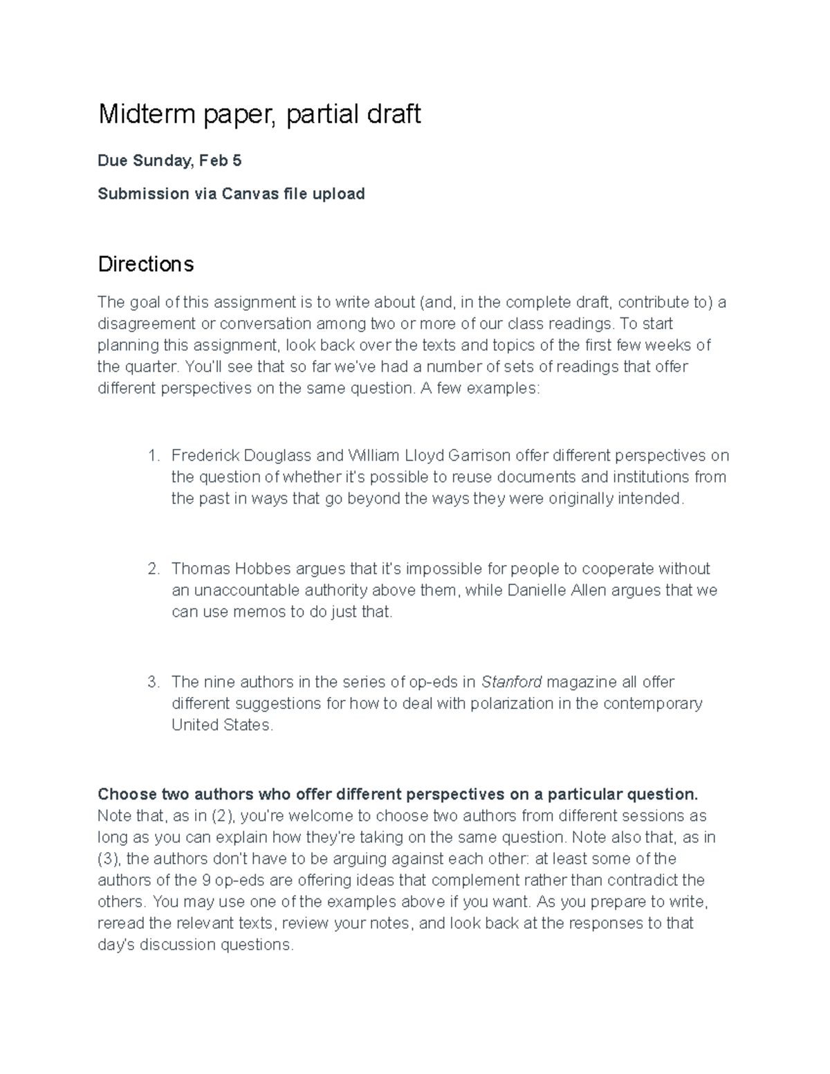 Midterm paper, partial draft-2 - To start planning this assignment ...