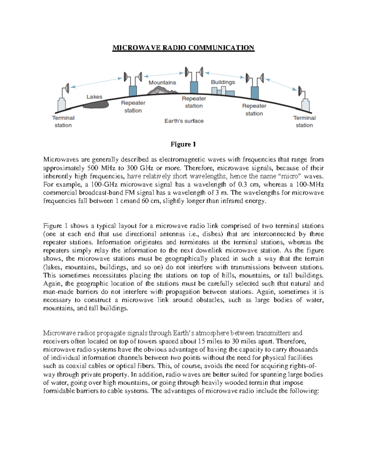 Microwave Radio Communication - MICROWAVE RADIO COMMUNICATION Figure 1 ...