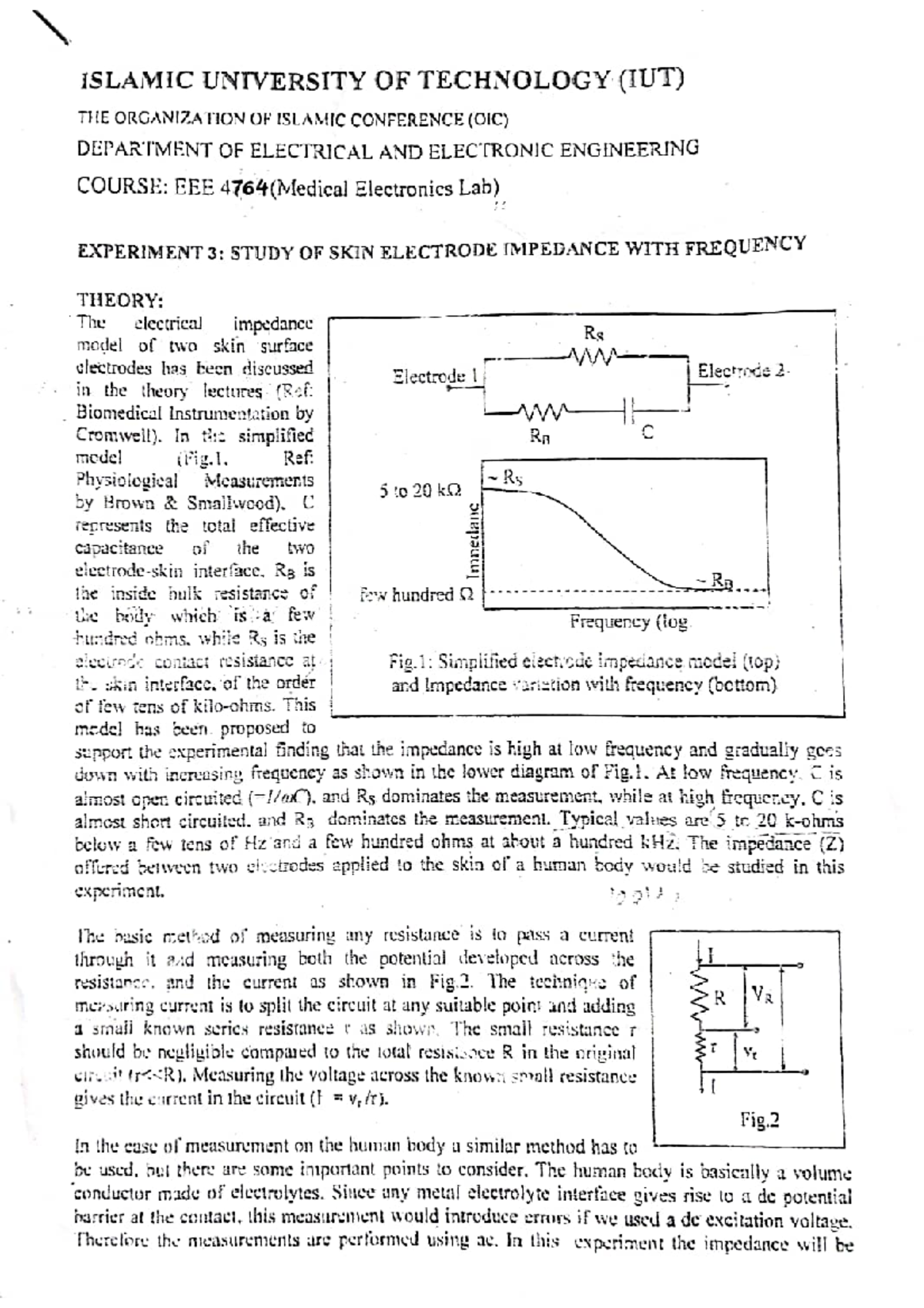 EEE 4764 Lab 1 - practical note - Electronic Circuit - Studocu