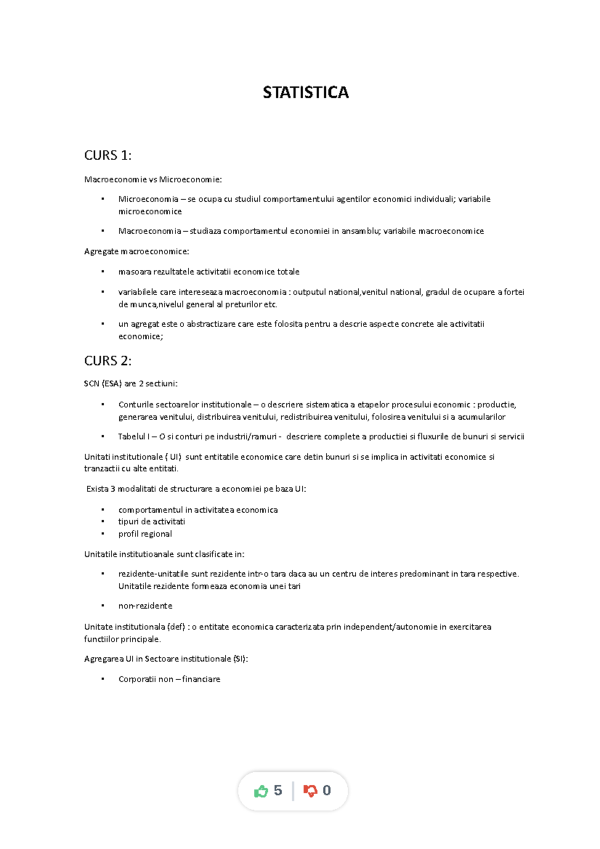 Sinteze-statistica-macro compress - STATISTICA CURS 1: Macroeconomie vs Microeconomie ...