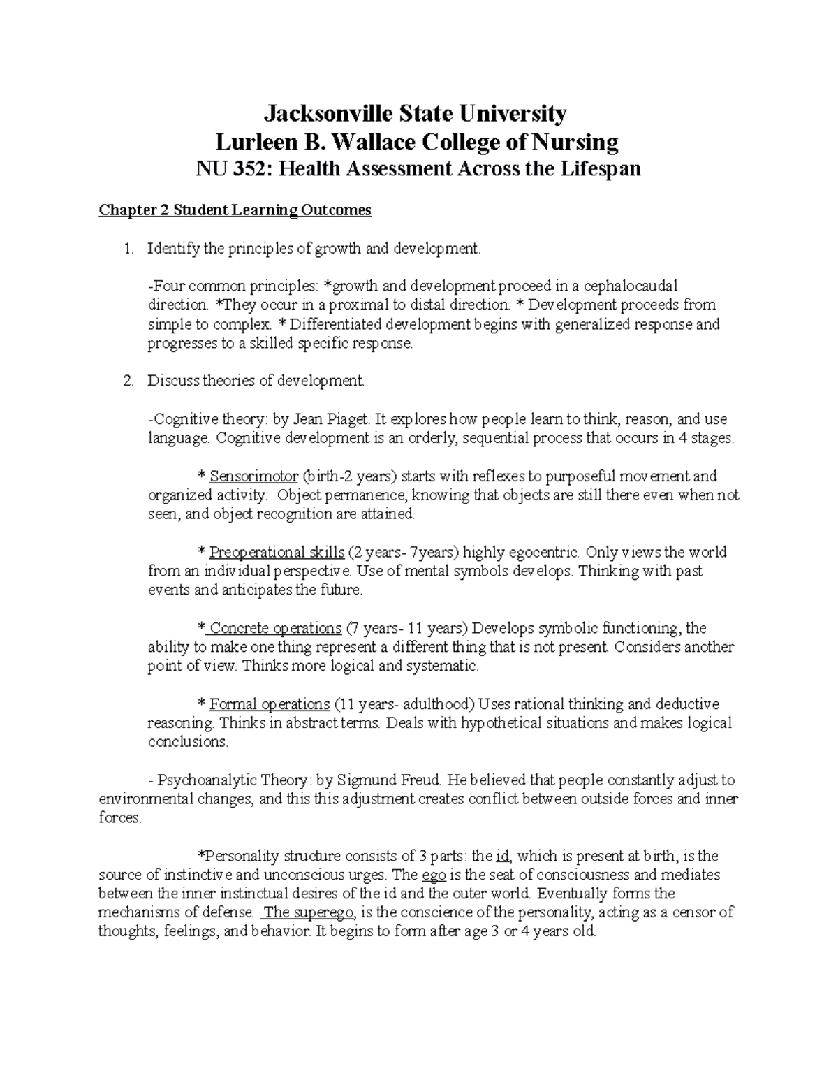 Module 2 Learning Objectives - Jacksonville State University Lurleen B. Wallace College of ...