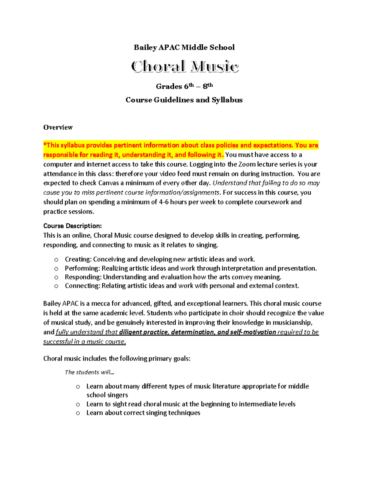 20-21 Choral Music Syllabus - Bailey APAC Middle School Grades 6th – 8 ...