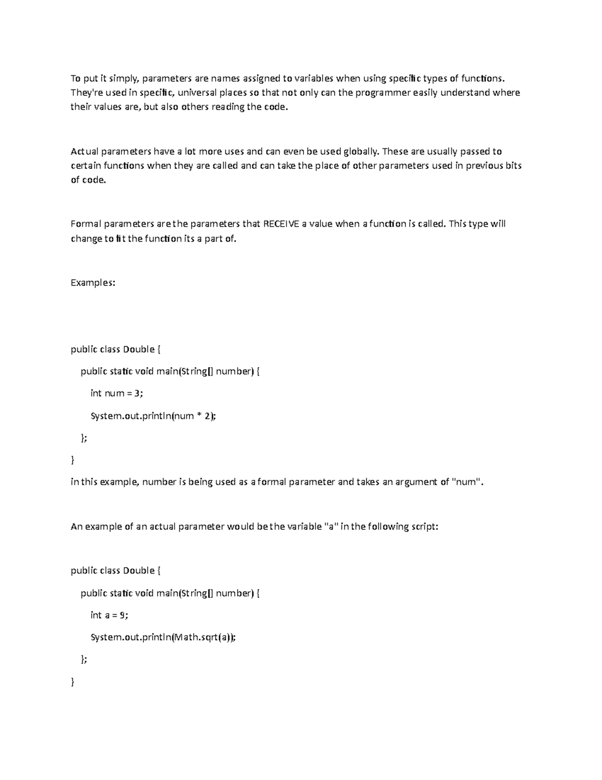 CS 1102: Programming 1 Unit 3 Discussion Paper - To put it simply ...