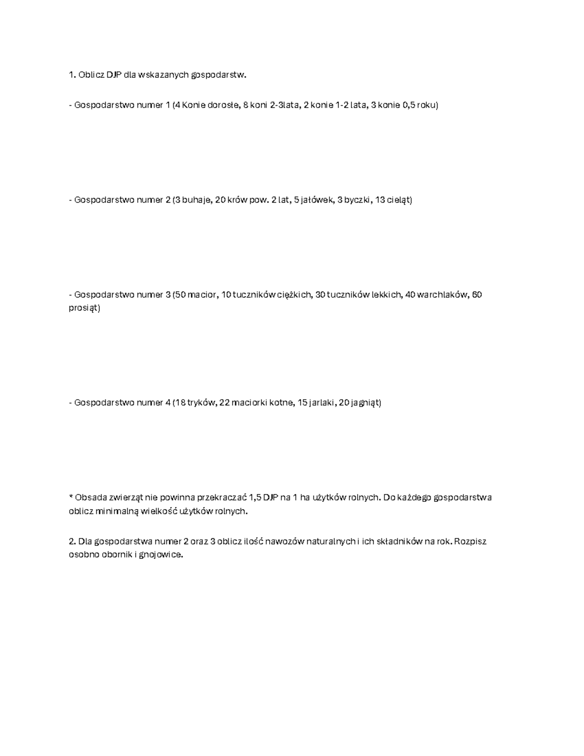 Zadania DJP - Sprawdzian dla klas technikum - Oblicz DJP dla wskazanych ...