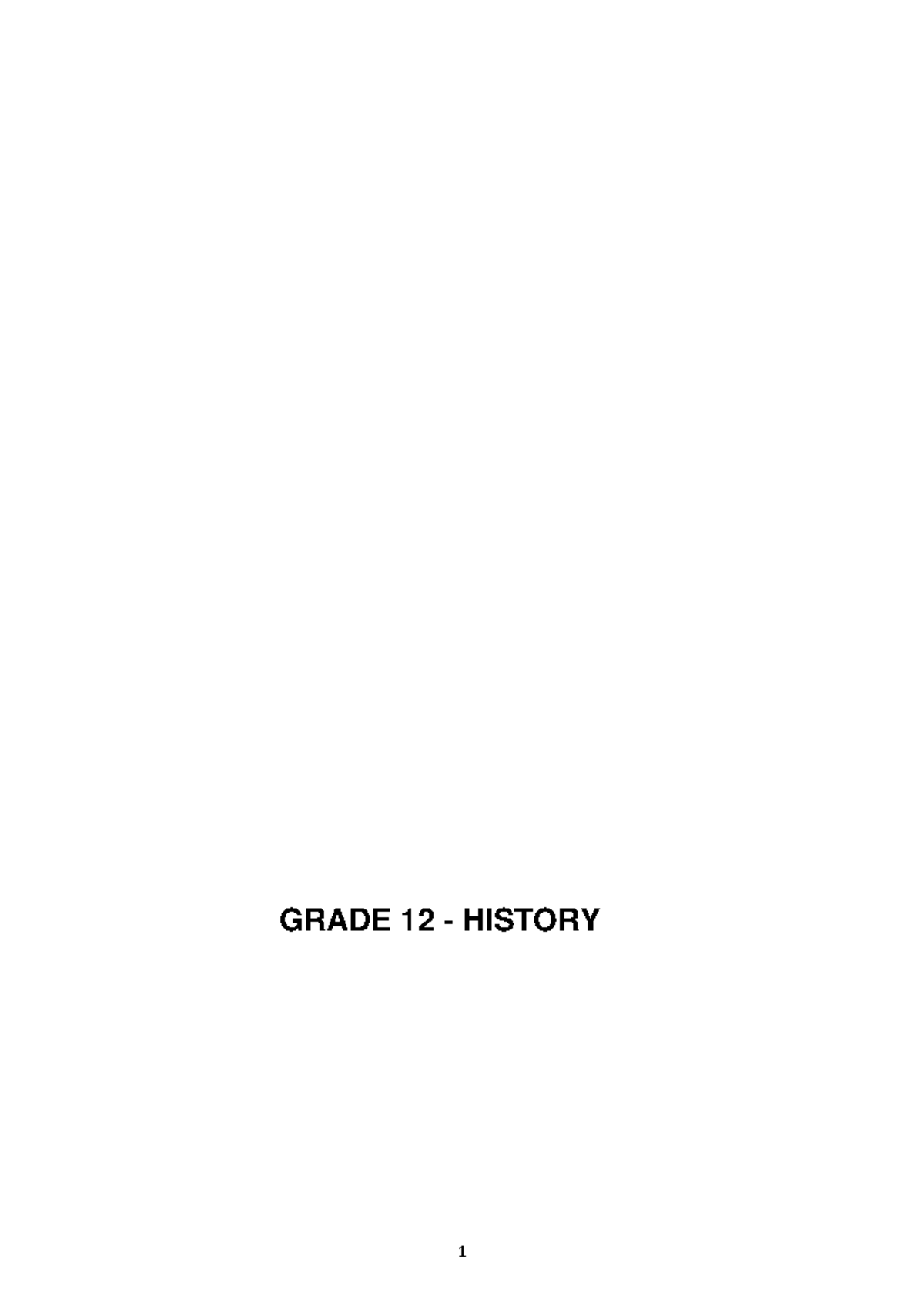Grade 12 History Notes - GRADE 12 - HISTORY The Cold War What were the ...