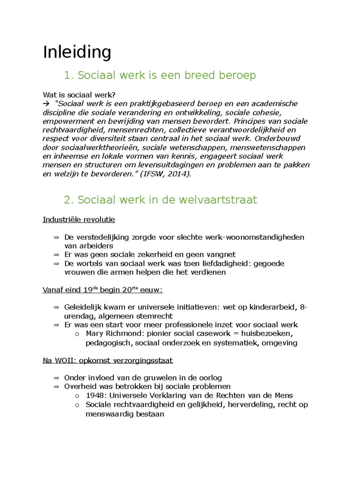 Inleiding en begrippen - Inleiding 1. Sociaal werk is een breed beroep ...