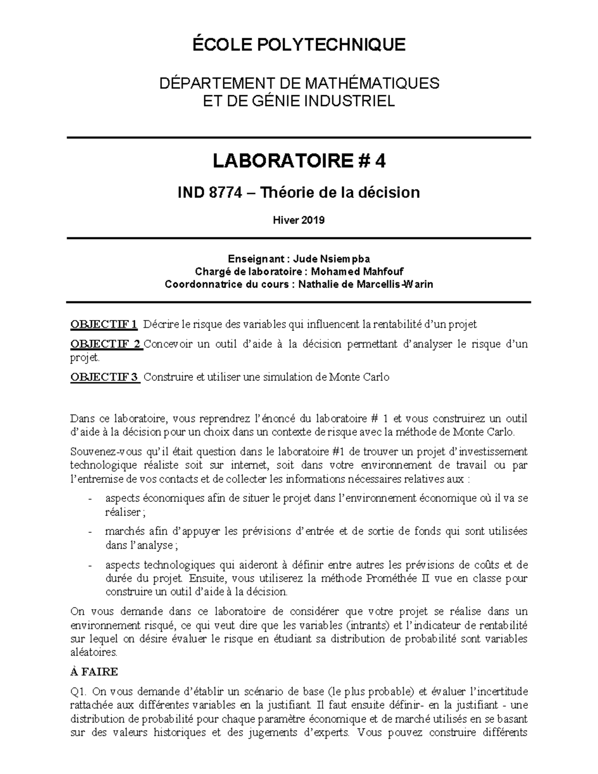 TP4 - Énoncé - Enoncé avec els réponses - ÉCOLE POLYTECHNIQUE DÉPARTEMENT DE MATHÉMATIQUES ET DE ...