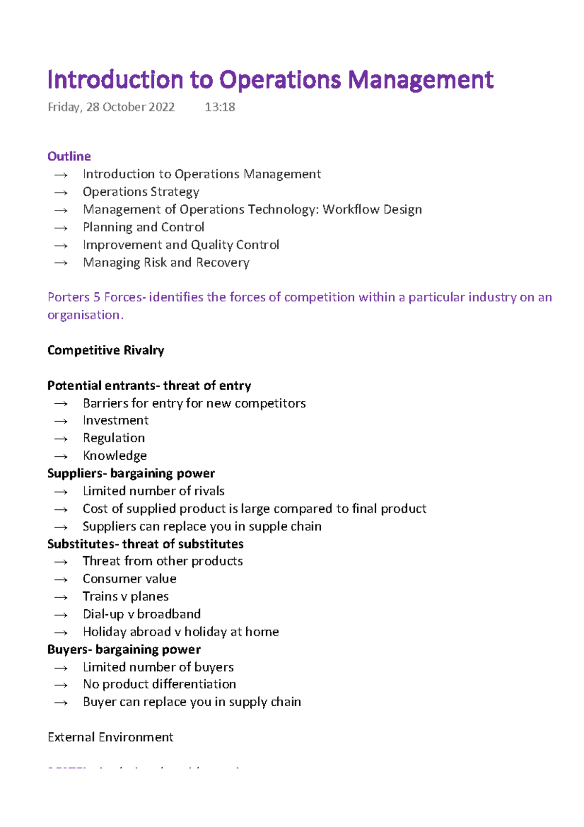 Introduction to Operations Management - Outline → Introduction to ...