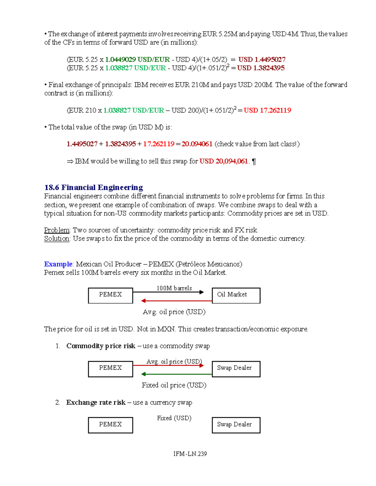 Financial Engineering - IFM-LN. 239 The exchange of interest payments ...