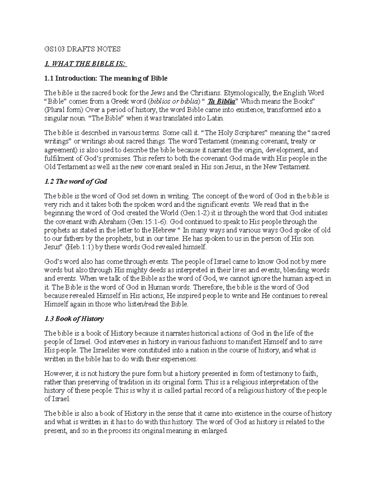 GS103 Drafts Notes 10th Nov 2021 2 copy-1- GS103 DRAFTS NOTES 1. WHAT ...