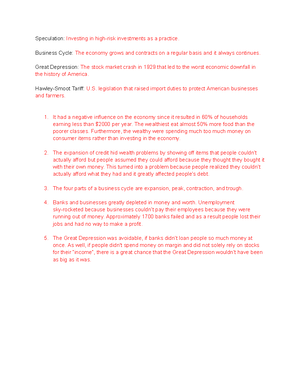 4.05 The Great Depression - 04 The Great Depression: Assignment In the lesson, you read about ...