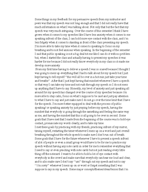 Chapter 2 Notes - Josh Grubes - Speakers experience a wide range of ...