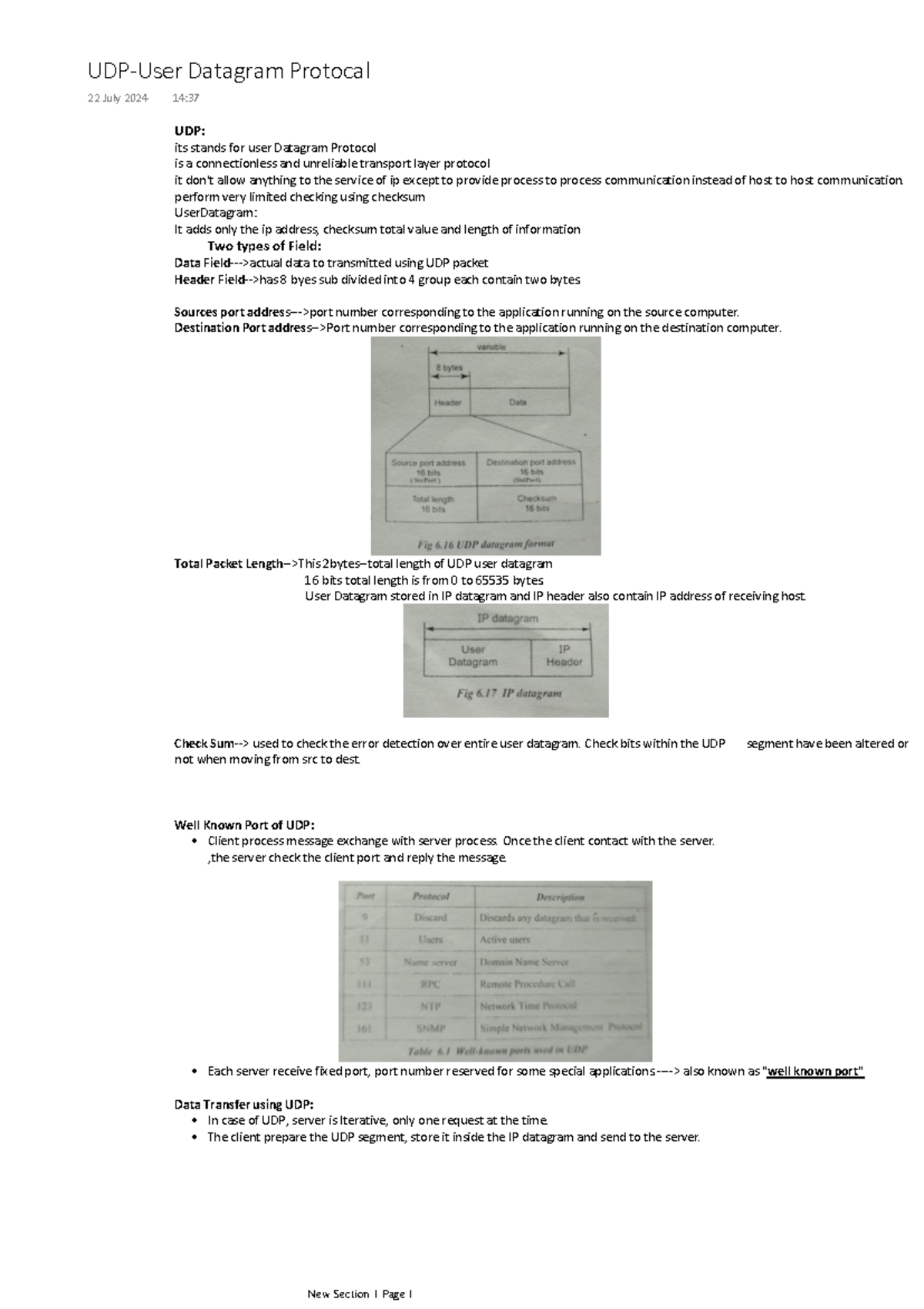 Udp User Datagram Protocol Summary Unit 2 Transport Layer Udp Its Stands For User Datagram