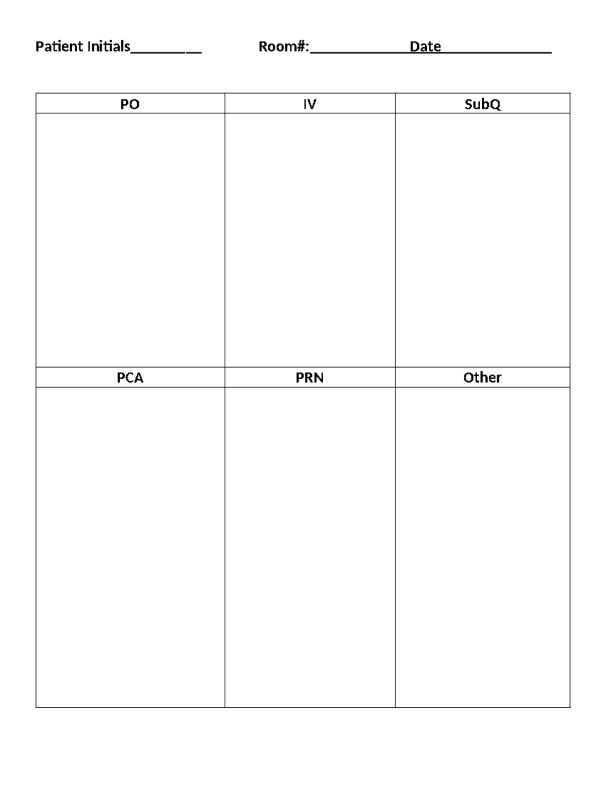 Medication Organization Tool NR324-325 blank copy - Patient Initials ...