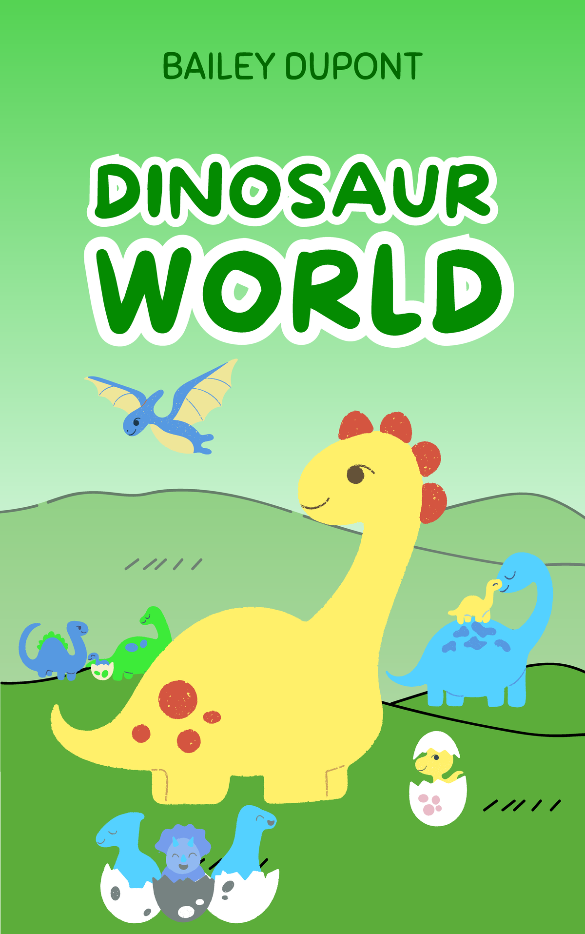Green Dinosaur Illustration Children's Book Cover - BSED- English ...