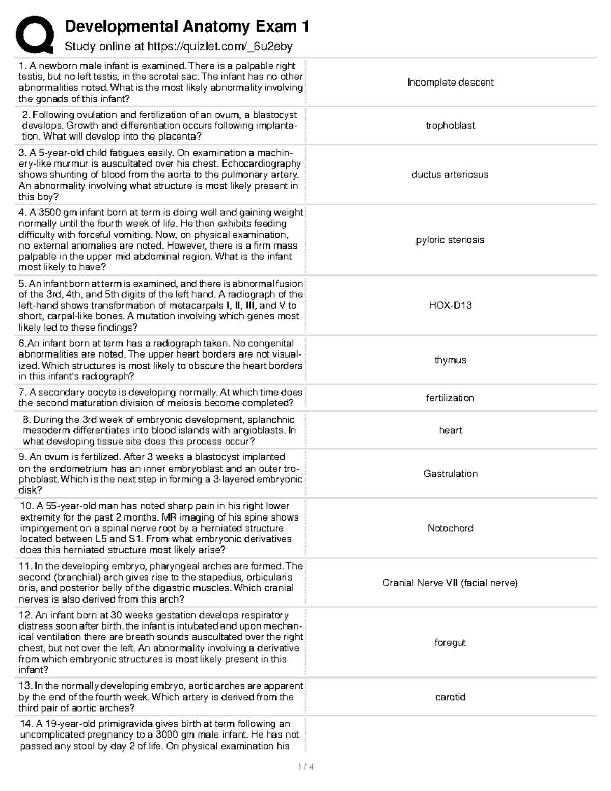 Webpath 3 Embryology - sddd - Study online at quizlet/_6u2eby 1. A ...