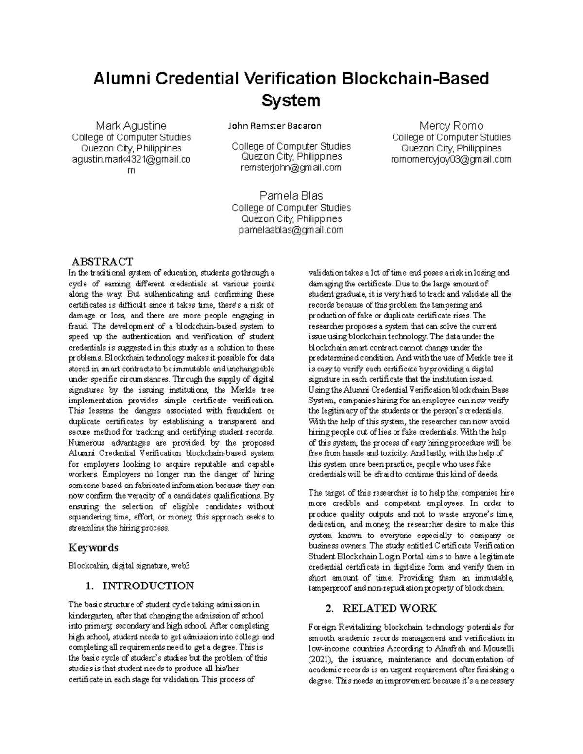Alumni Credential Verification Blockchain-ACM- Format - Alumni ...