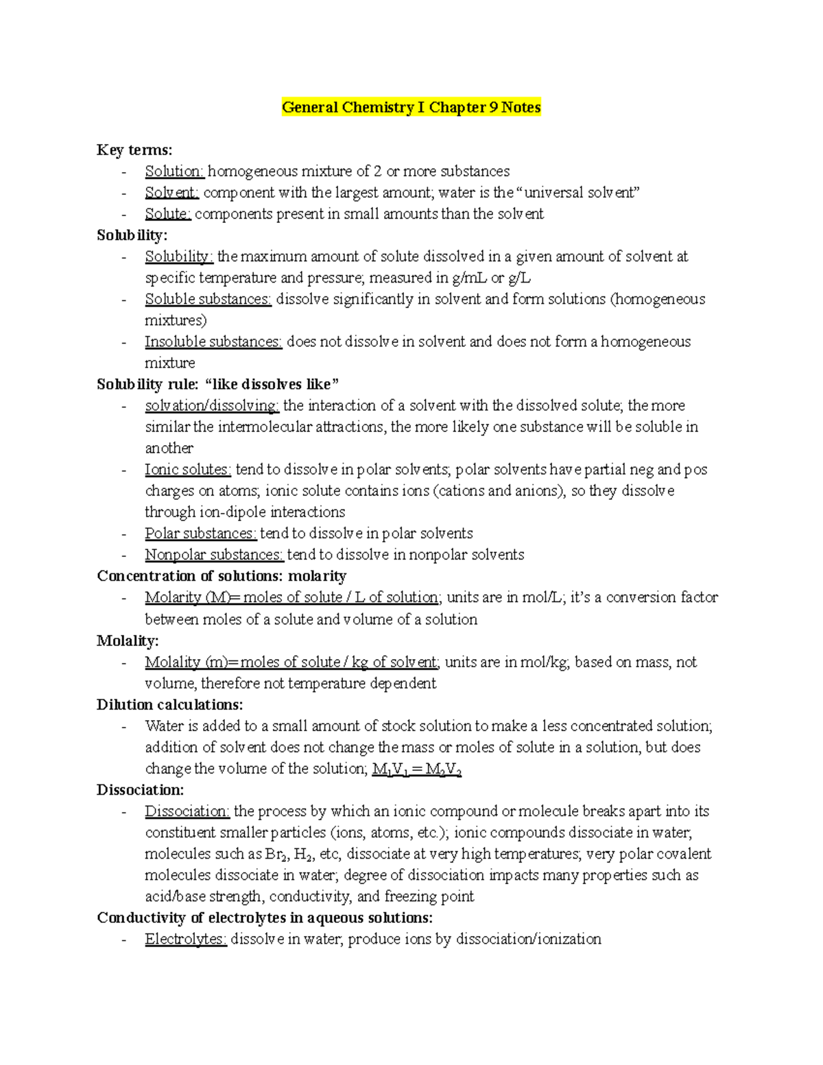 General Chemistry I Chapter 9 Notes-2 - General Chemistry I Chapter 9 ...