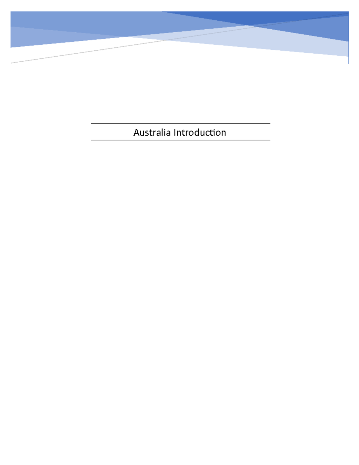 Australia Introduction - Australia Introduction Australia Introduction ...