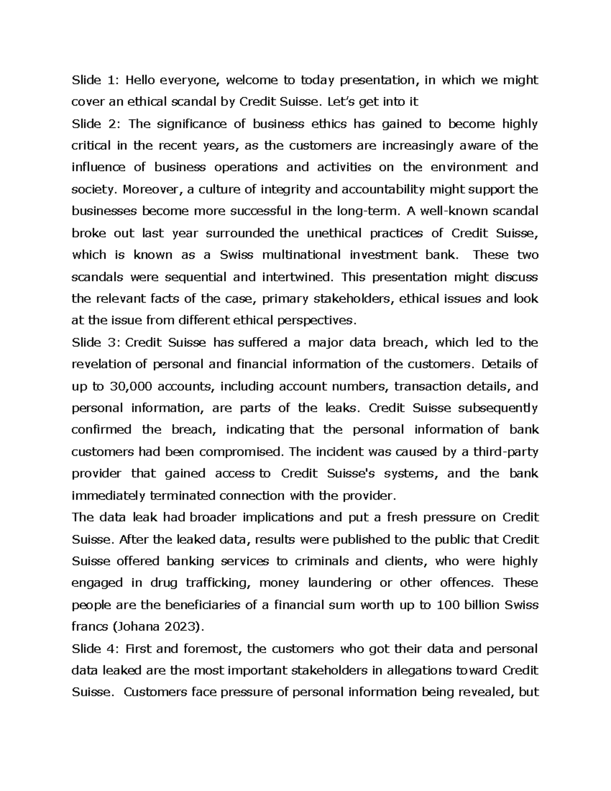 Script - Slide 1: Hello everyone, welcome to today presentation, in ...