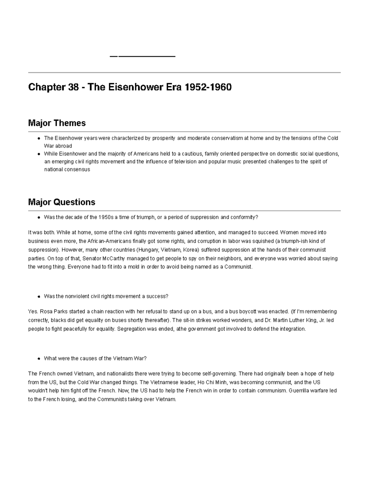 Chapter 38 - The Eisenhower Era 1952-1960 - Chapter 38 - The Eisenhower ...