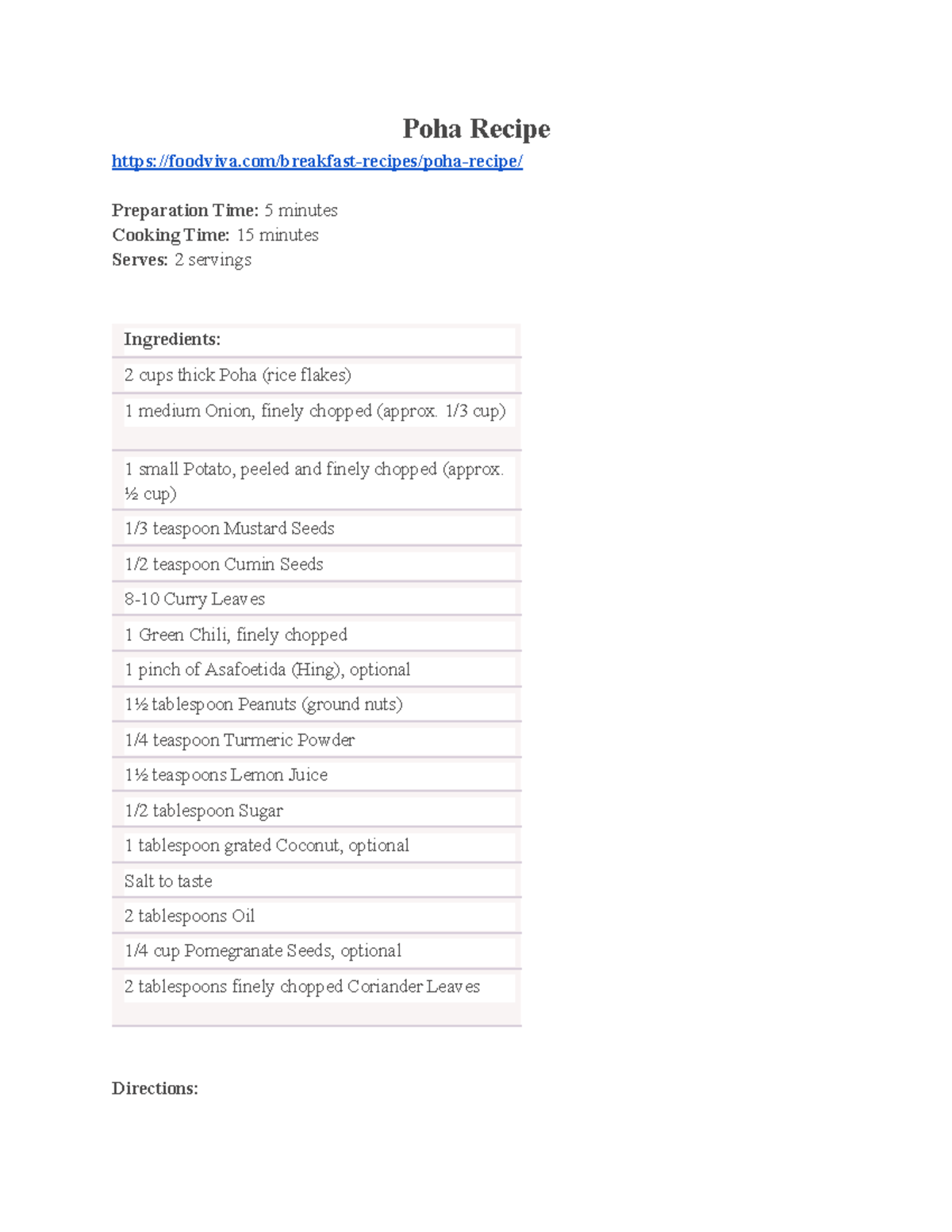 Plant Based Meal Assignment - Poha Recipe foodviva/breakfast-recipes ...