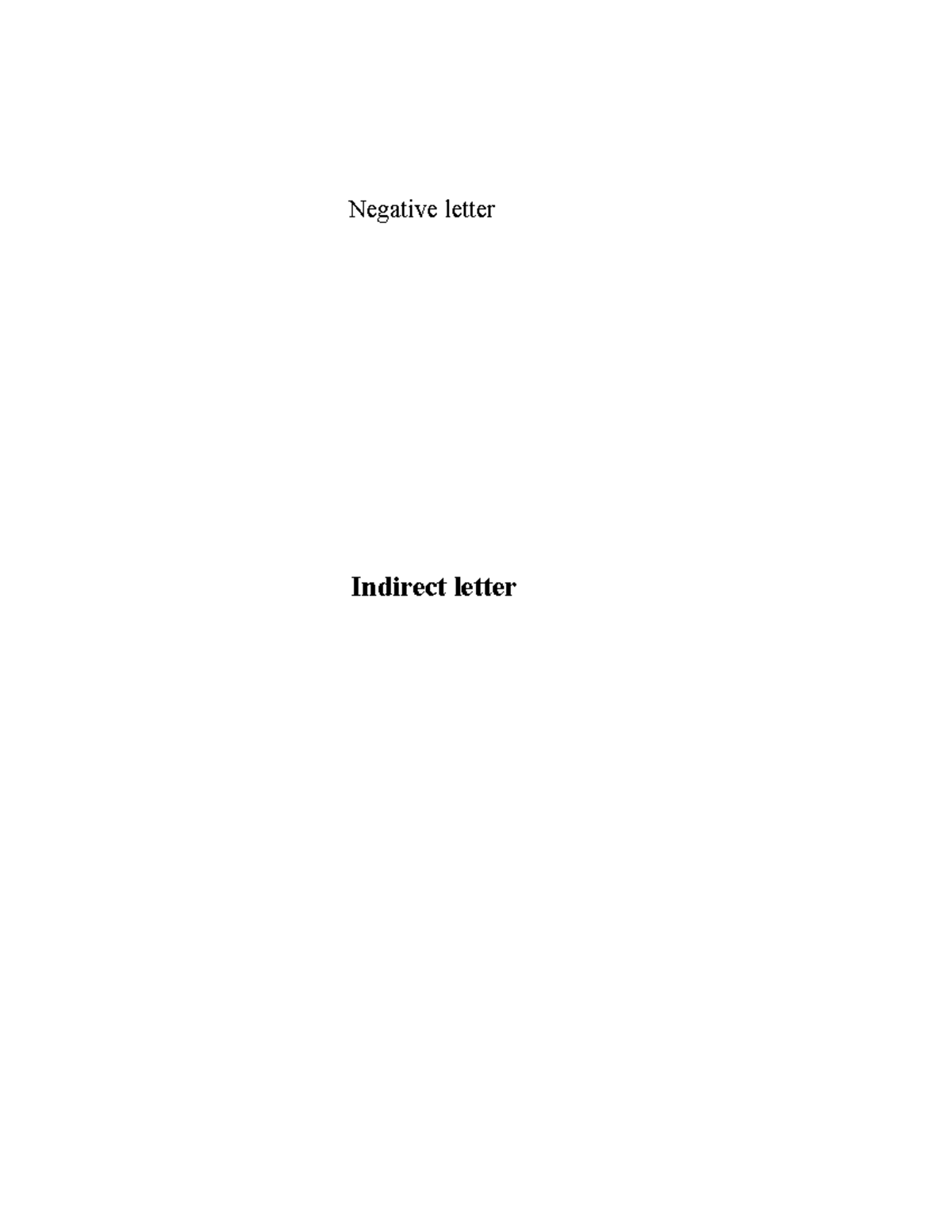 Negative letter - Negative letter Indirect letter Muscat city centre P ...
