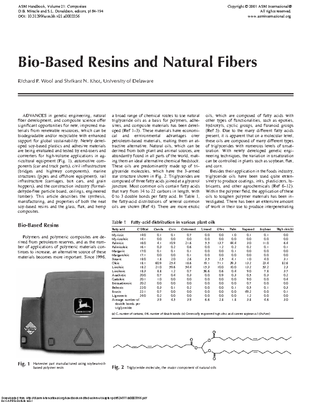 Biobased resins and natural fibers - Bio-Based Resins and Natural ...