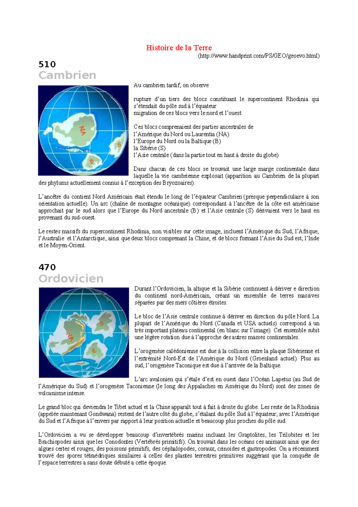 Doc dérive continents - histoire de la Terre - Histoire de la Terre ...
