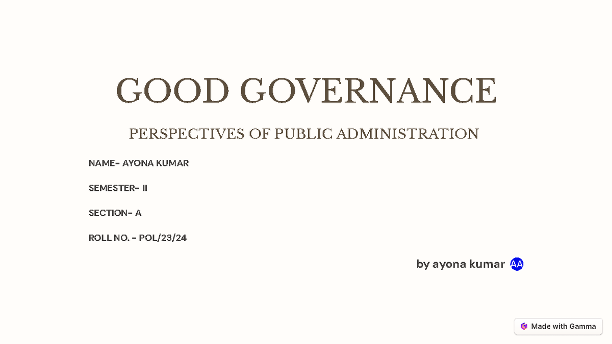 GOOD- Governance - GOOD GOVERNANCE PERSPECTIVES OF PUBLIC ...