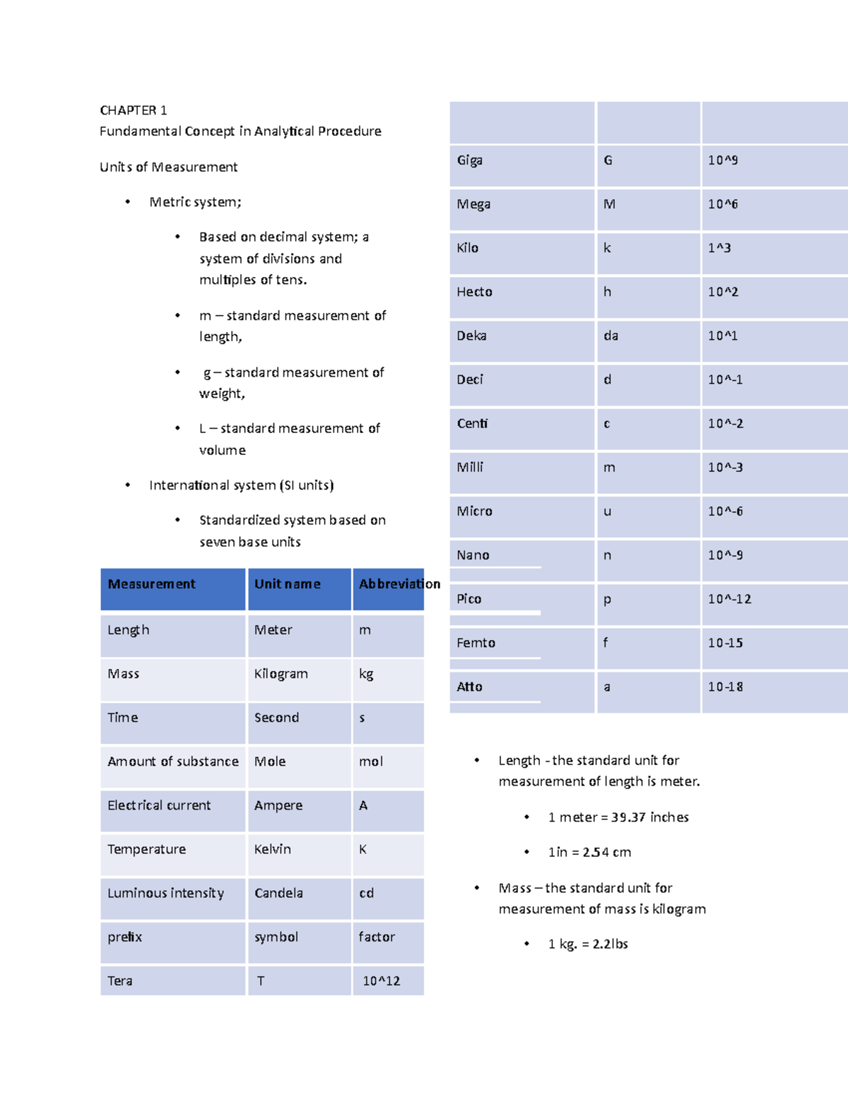 CHEMISTRY LECTURE AND LABORATORY REVIEWER - Medical Laboratory Science ...