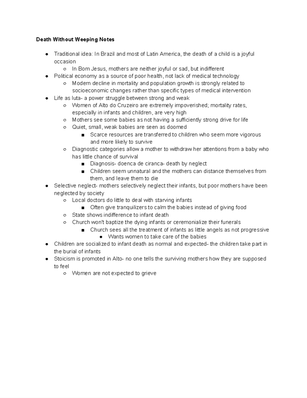 Death without weeping - Studocu