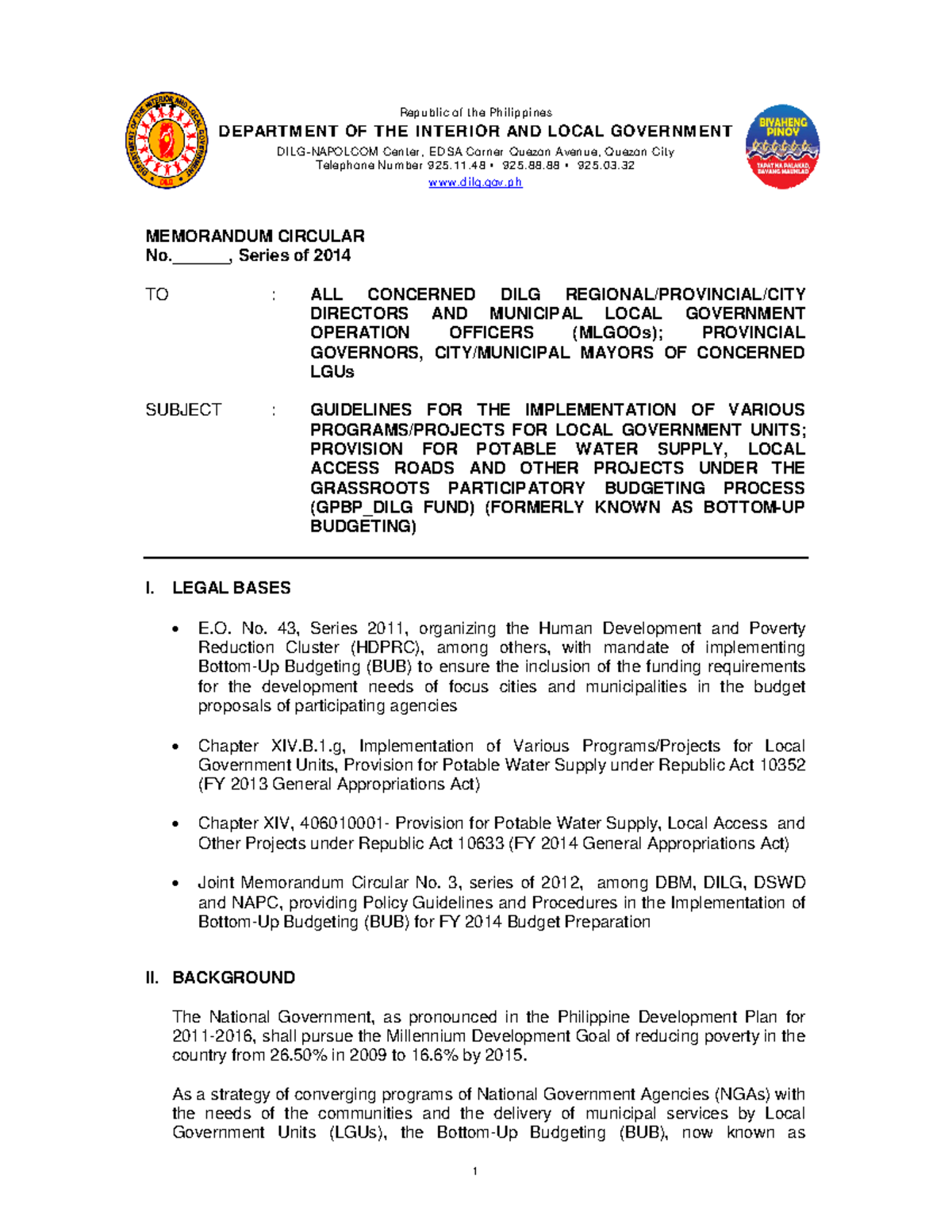 Bub DILG-Memo Circular-2014 530 existing guidelines - Republic of the ...