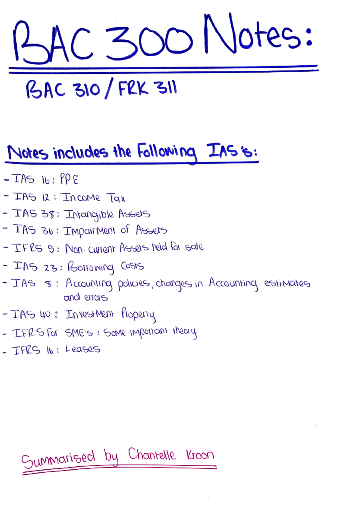 BAC 300 Notes Part A - C3DD o~s: Cbl\t 0\0 / Ff~ 1,\ C>\t
