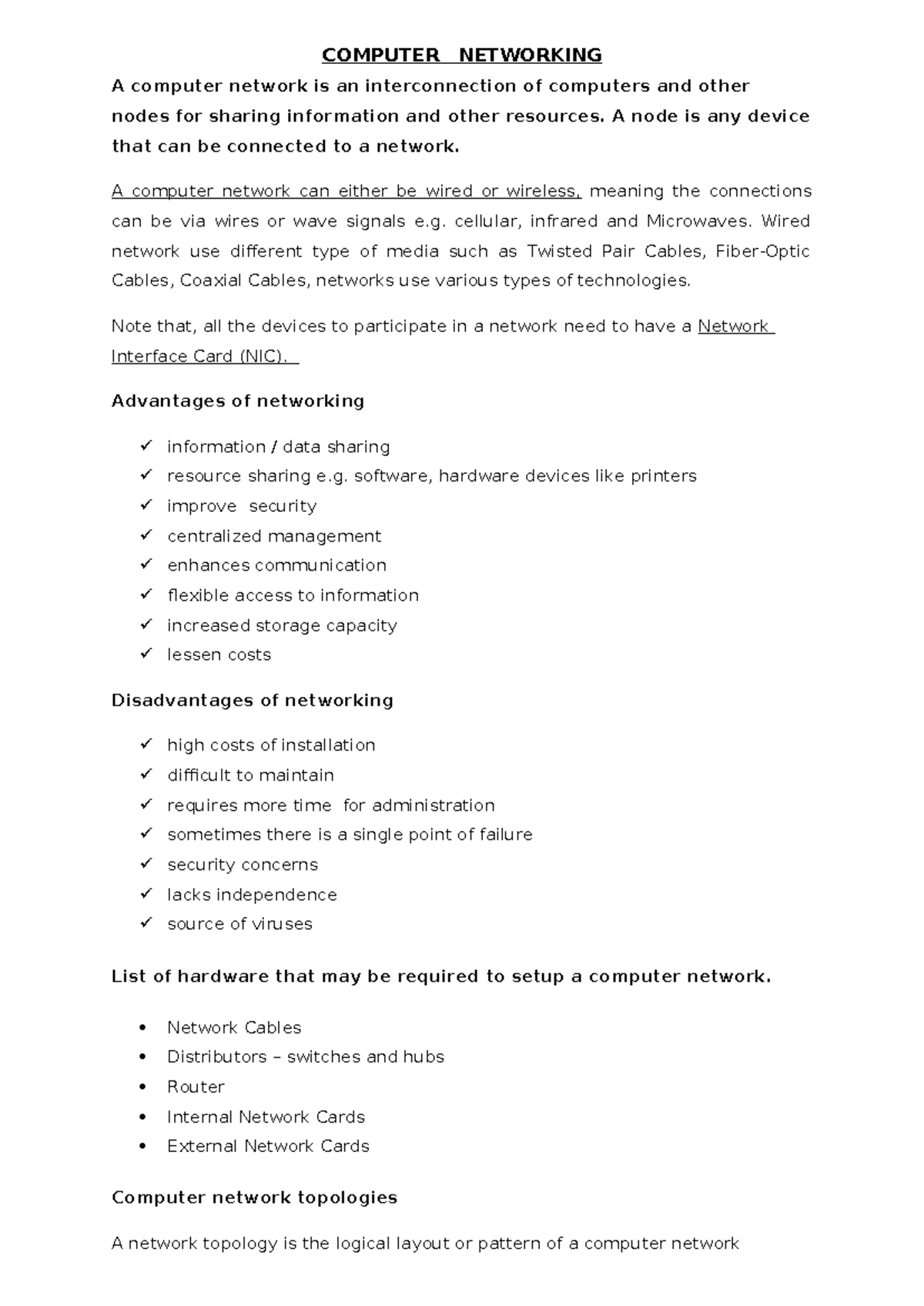 Computer Networking - Just for revision, gain knowledge and ...