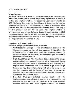 Software Design 2 - computer science note - SOFTWARE DESIGN ...