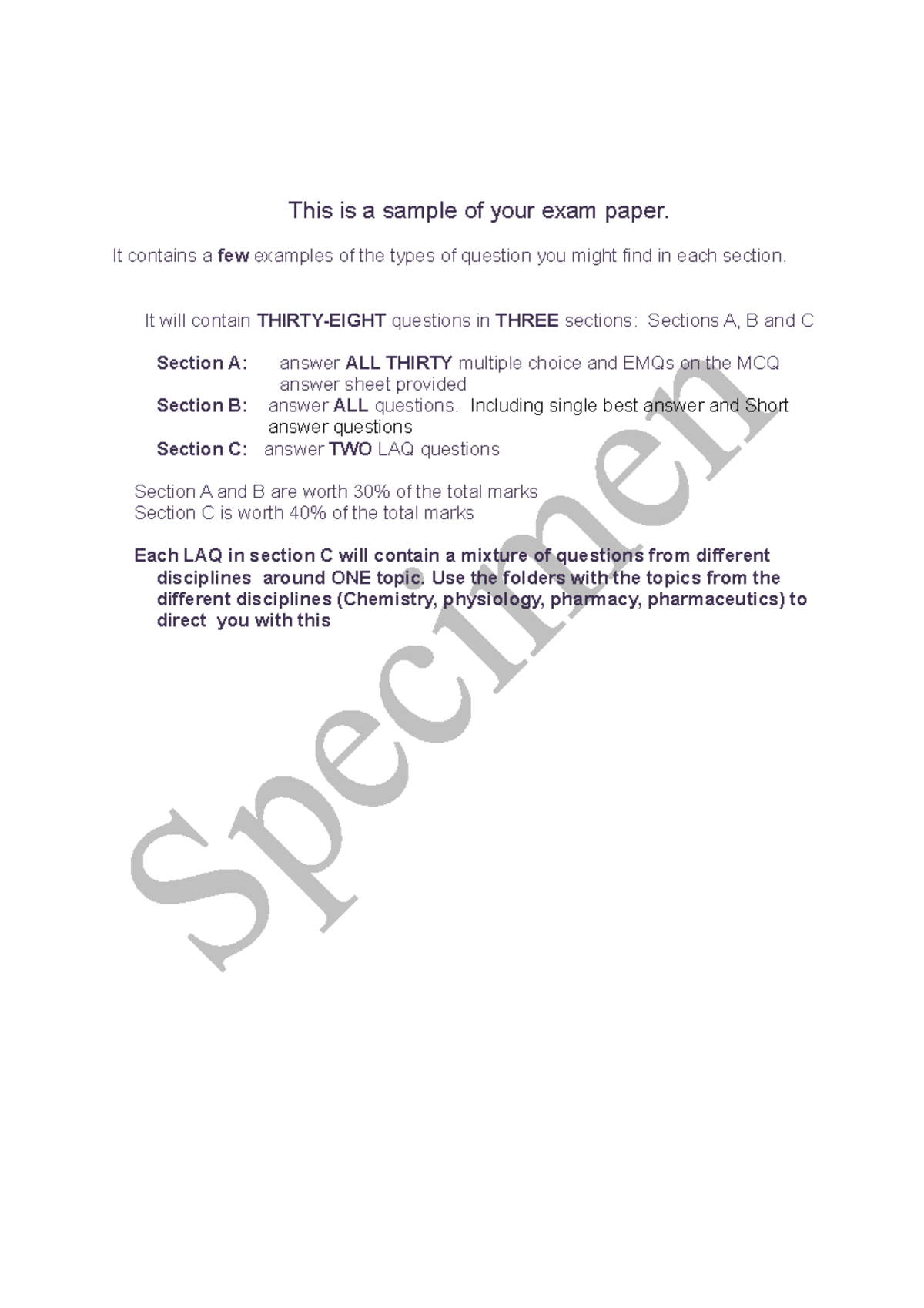 EXAM Specimen PY6010 2015 2016.docx copy - This is a sample of your ...