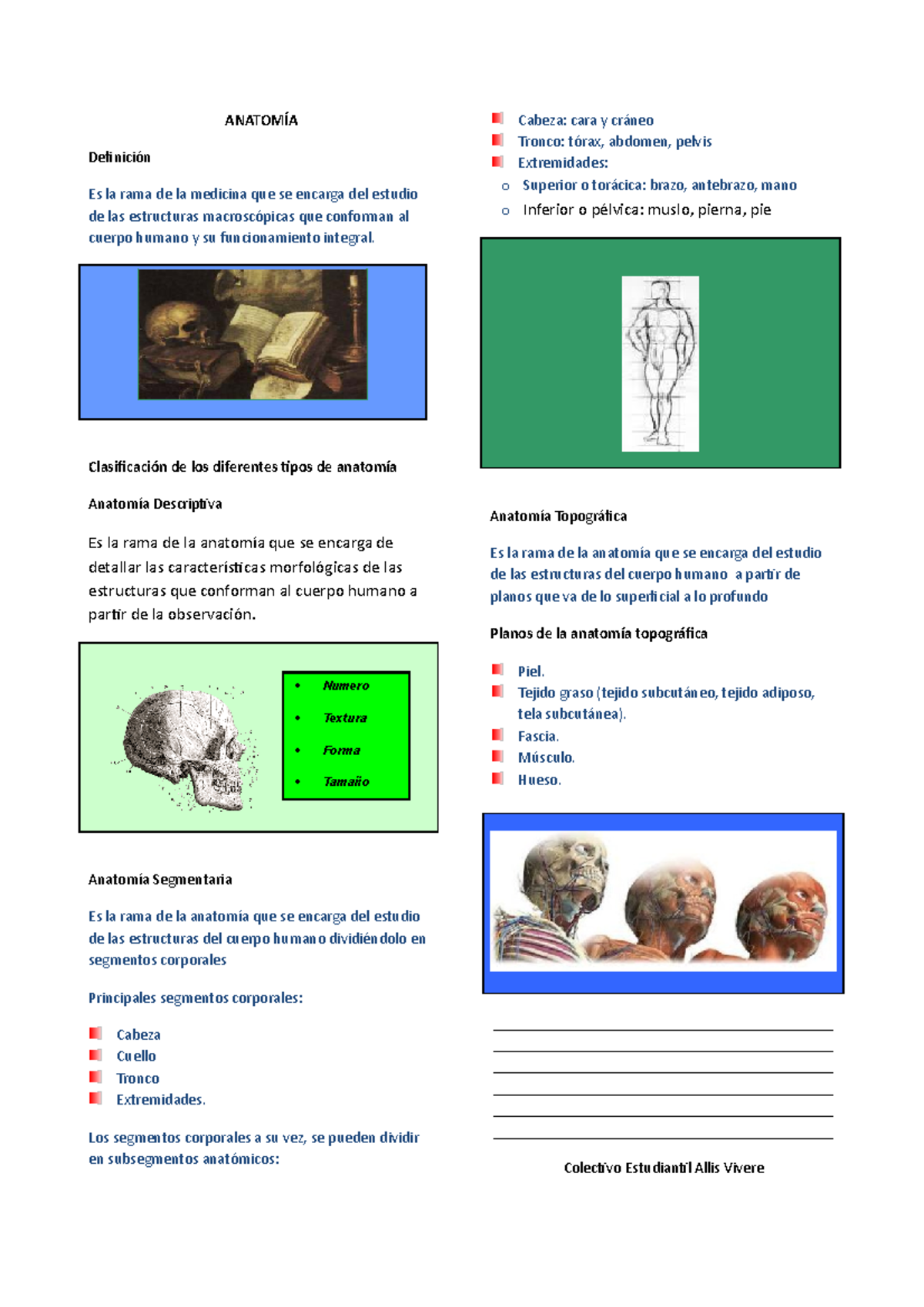 1. Anatomía generalidades, anatomia descriptiva y bases - ANATOMÍA ...