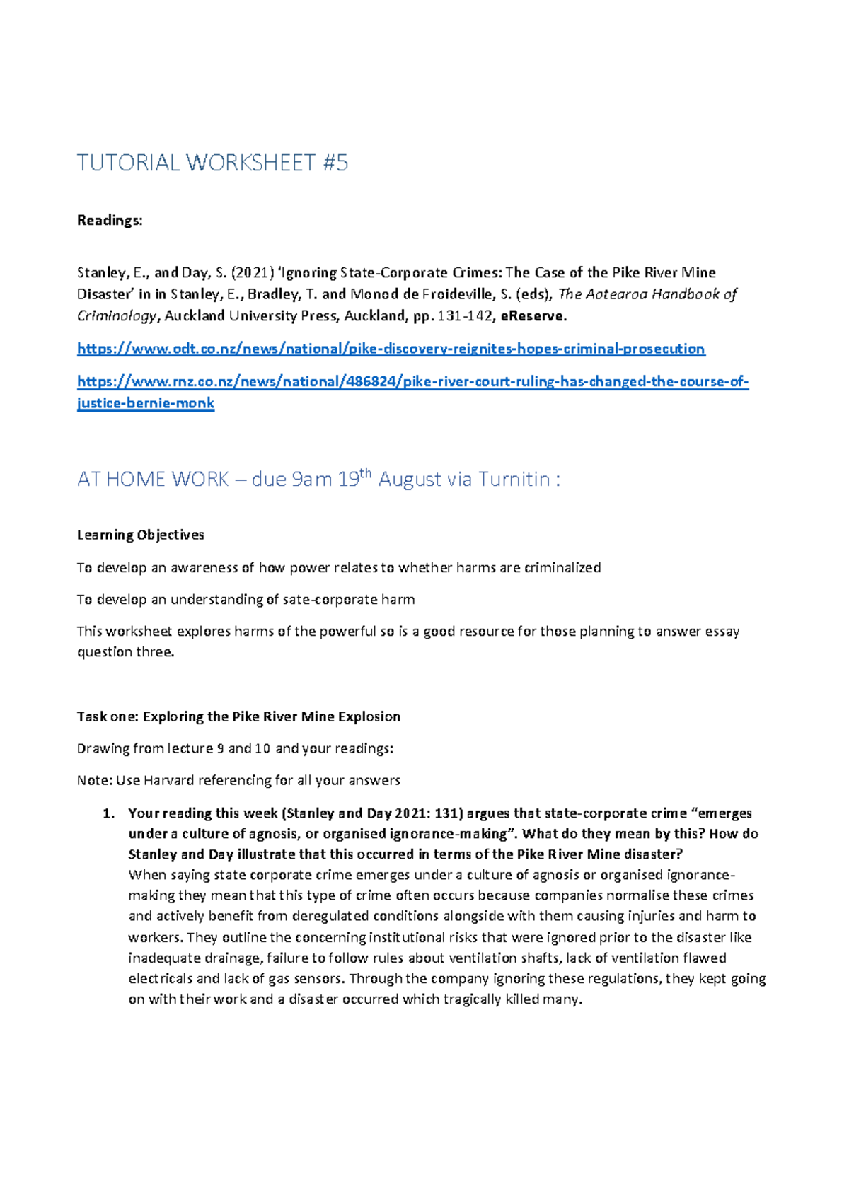 Tutorial Worksheet #5(2) copy - TUTORIAL WORKSHEET # 5 Readings ...