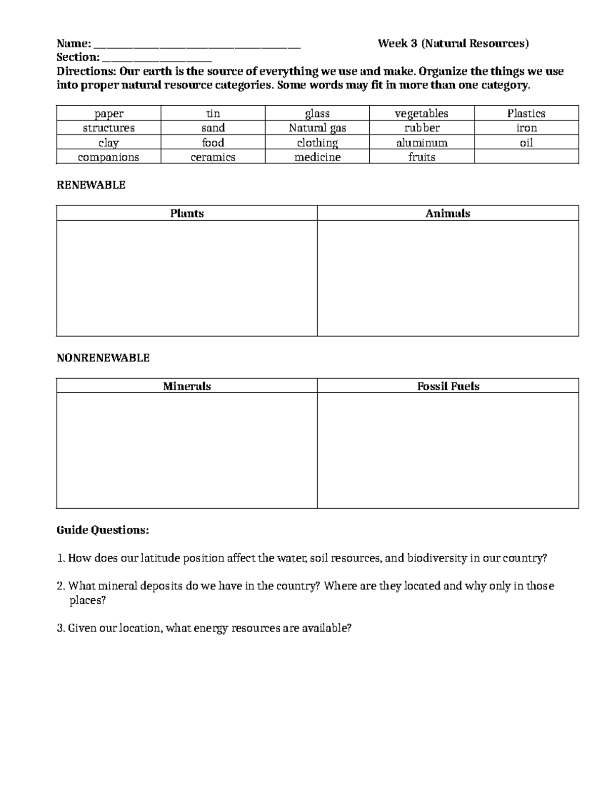 Week-3 Task-Narural-Resources - Name ...