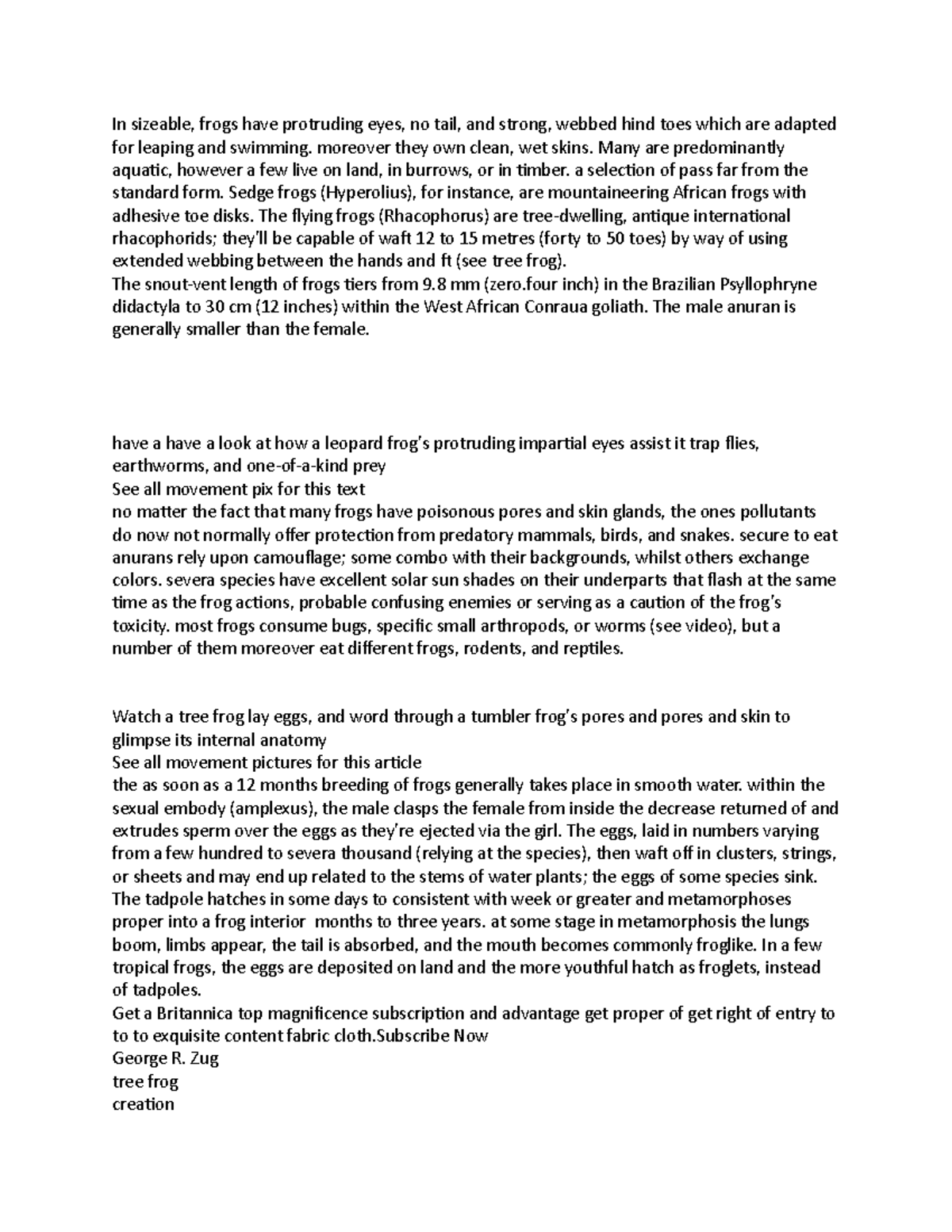 Frog4 - frog - In sizeable, frogs have protruding eyes, no tail, and ...