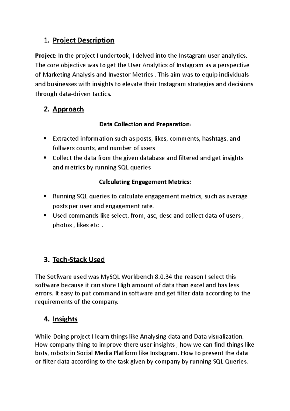 Project gautam - 1. Project Description Project: In the project I ...