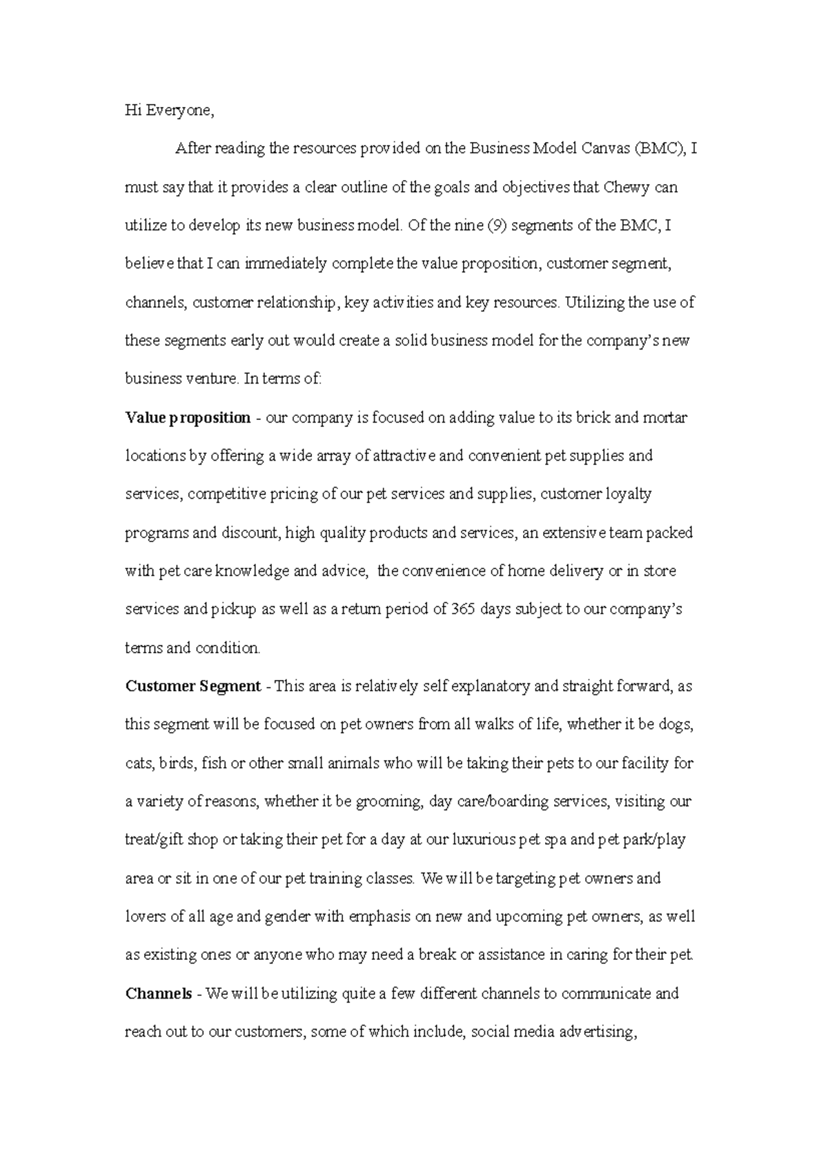 BUS400 - Module 3 discussion - Hi Everyone, After reading the resources ...